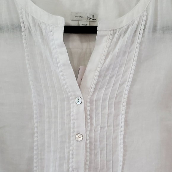 J. Jill | Tops | Jjill White Linen Pintuck Top | Poshmark
